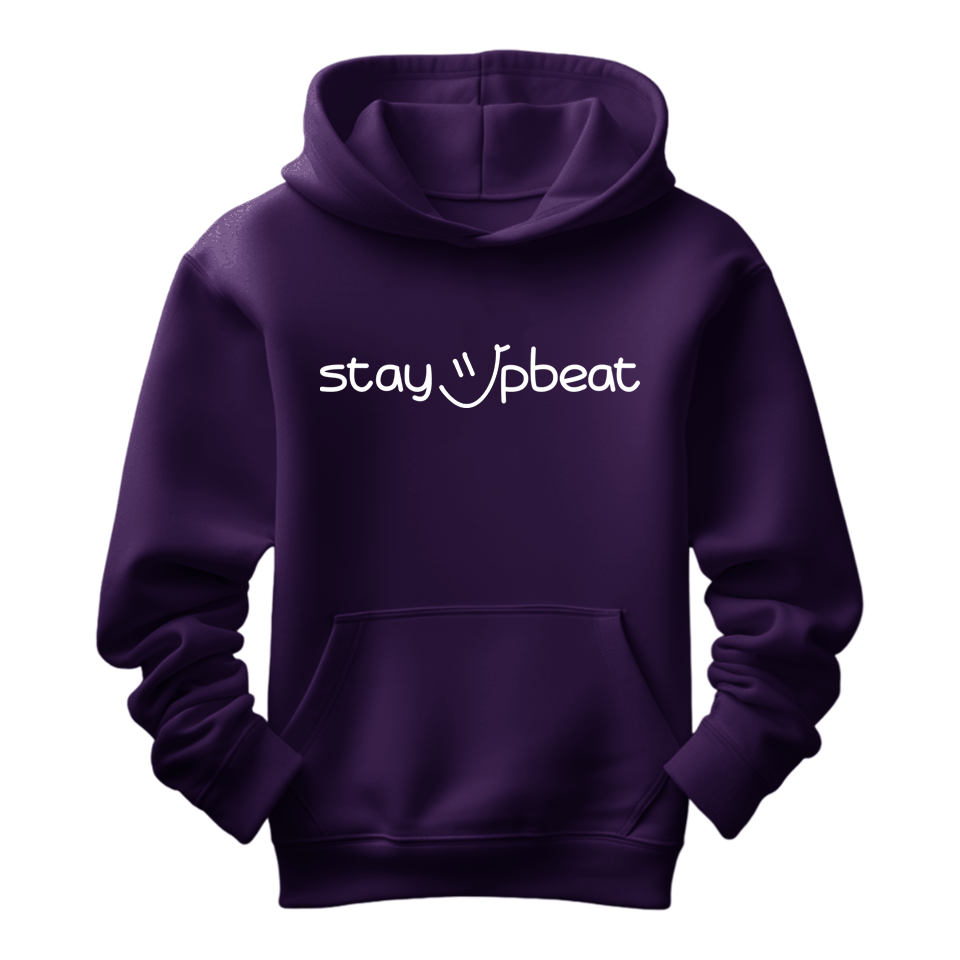 Stay Upbeat Hoodie - White Logo – Team Balmert